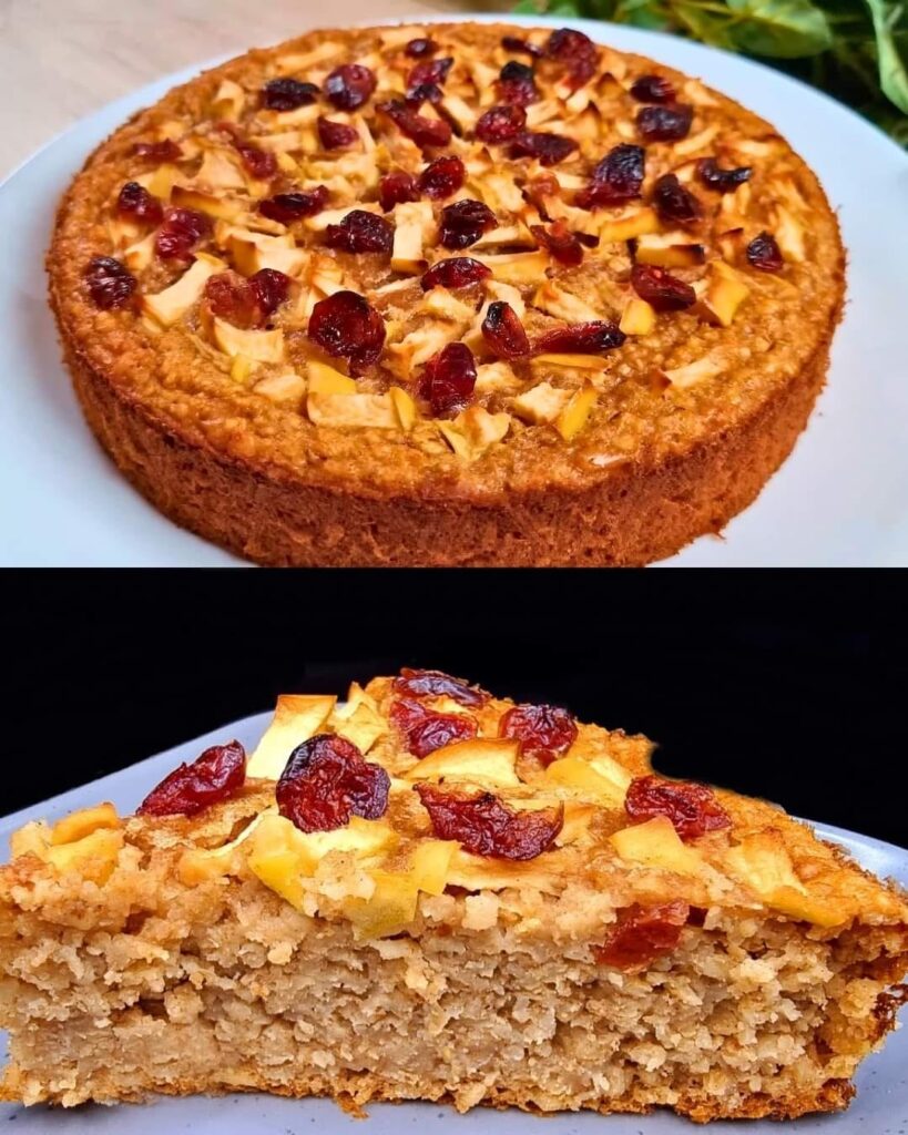 Best Diet Cake with Oats, Apple, and Cranberries!