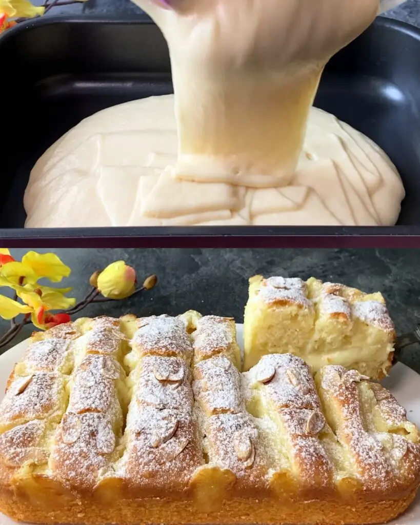 Lemon Pudding Marble Cake Recipe