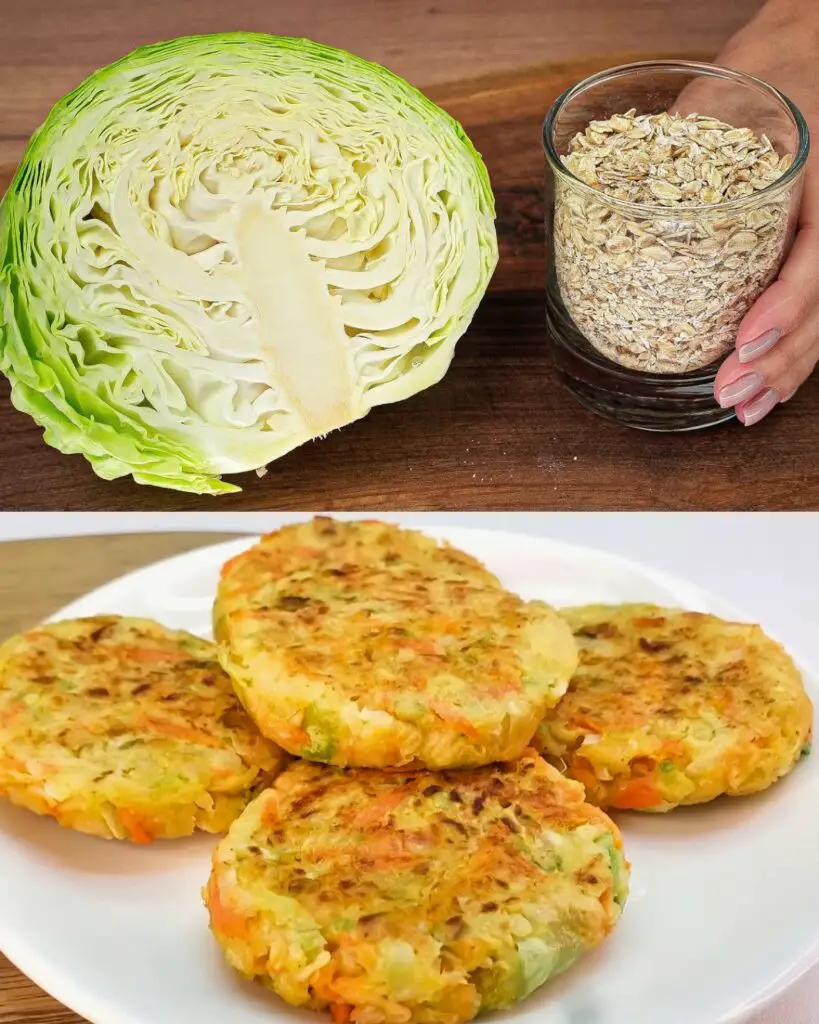 Cabbage Cakes with Yogurt Walnut Dill Sauce