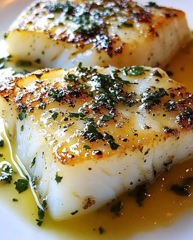 Golden Seared Cod with Herb Butter Sauce