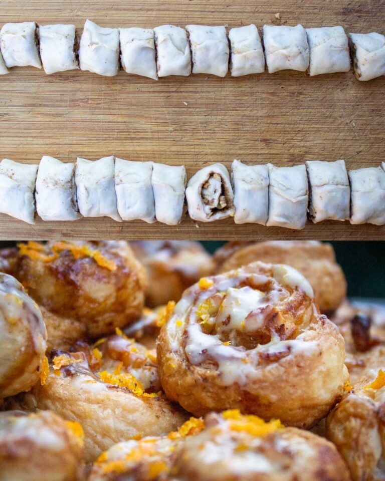 Cinnamon Puff Pastry Roll-Ups with Glaze