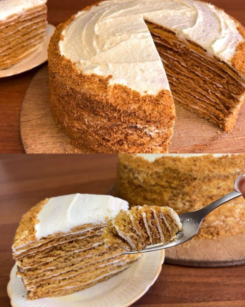 Classic Ukrainian Honey Cake (Medivnyk)