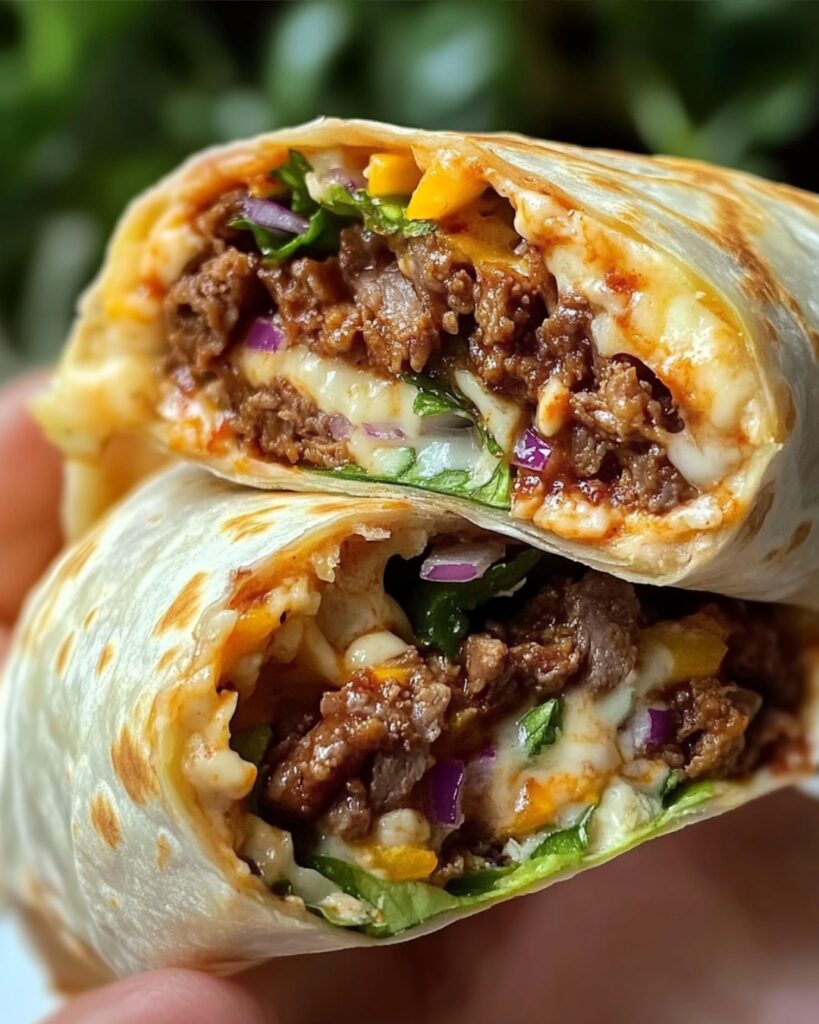 Spicy Beef Cheese Wraps