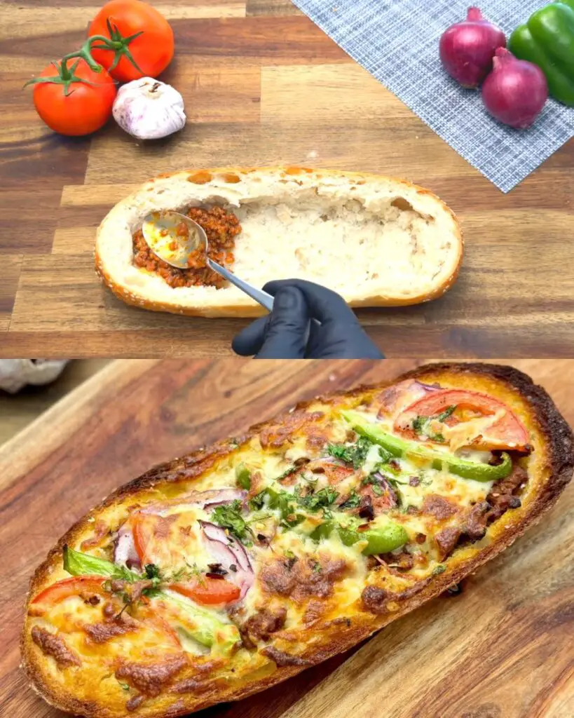 Stuffed Bread with Ground Beef and Vegetables