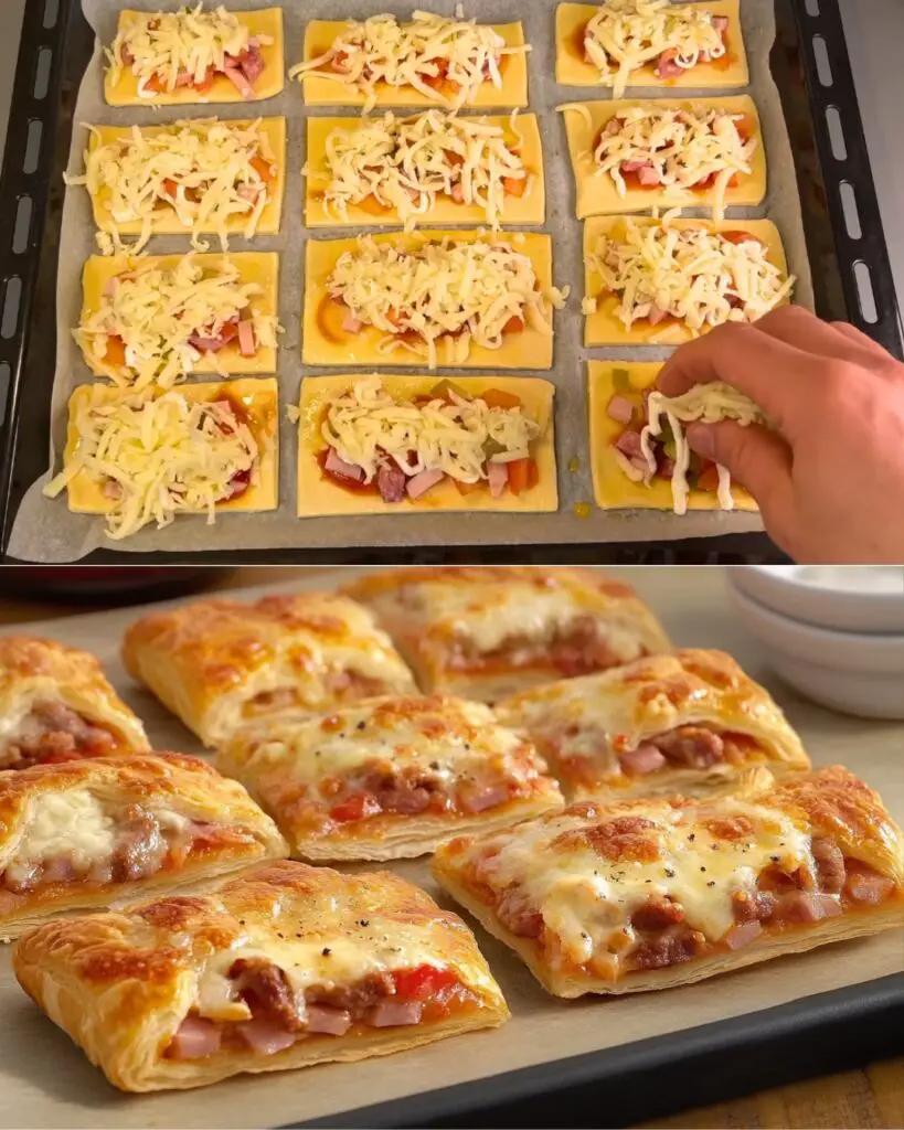 Cheesy Sausage Puff Pastry Pockets