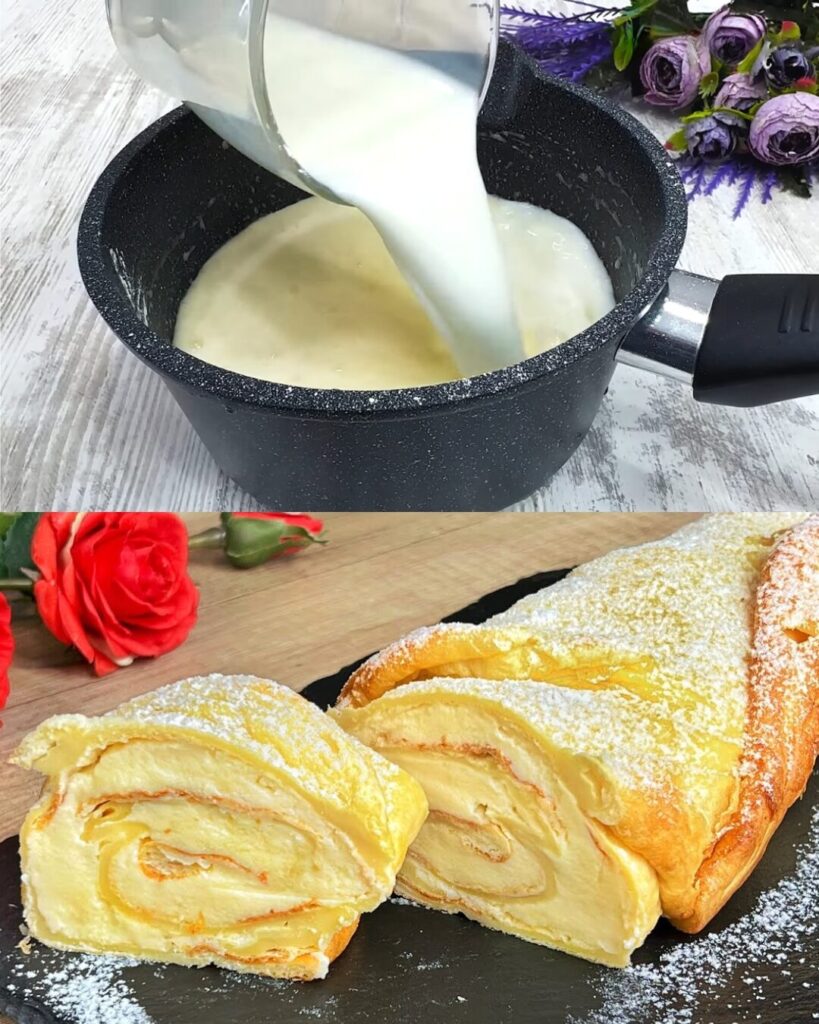 Puff Pastry Roll with Creamy Sour Cream Filling