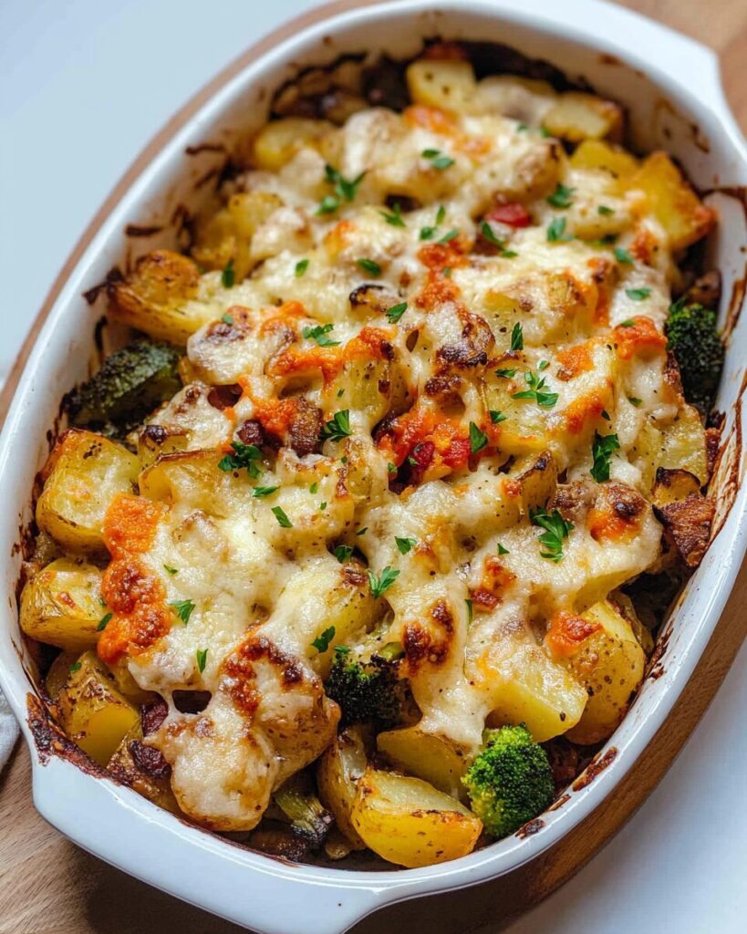Crispy Roasted Potato & Veggie Bake