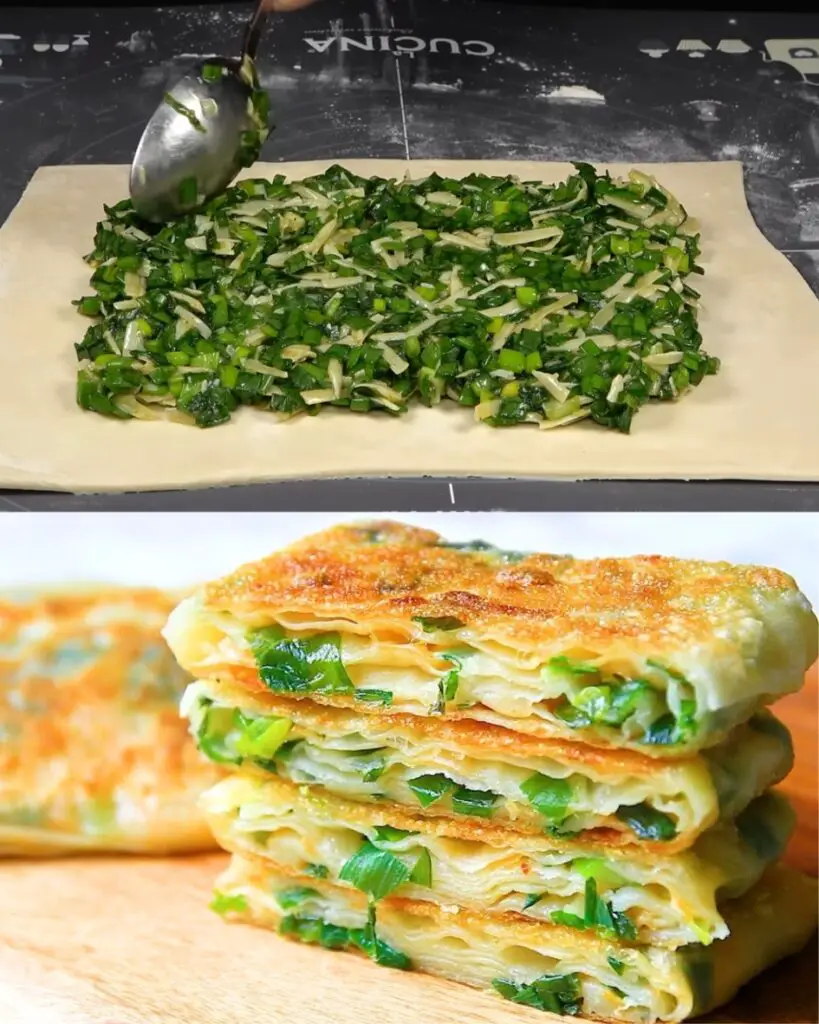 Spring Onion and Cheese Puff Pastry Tart