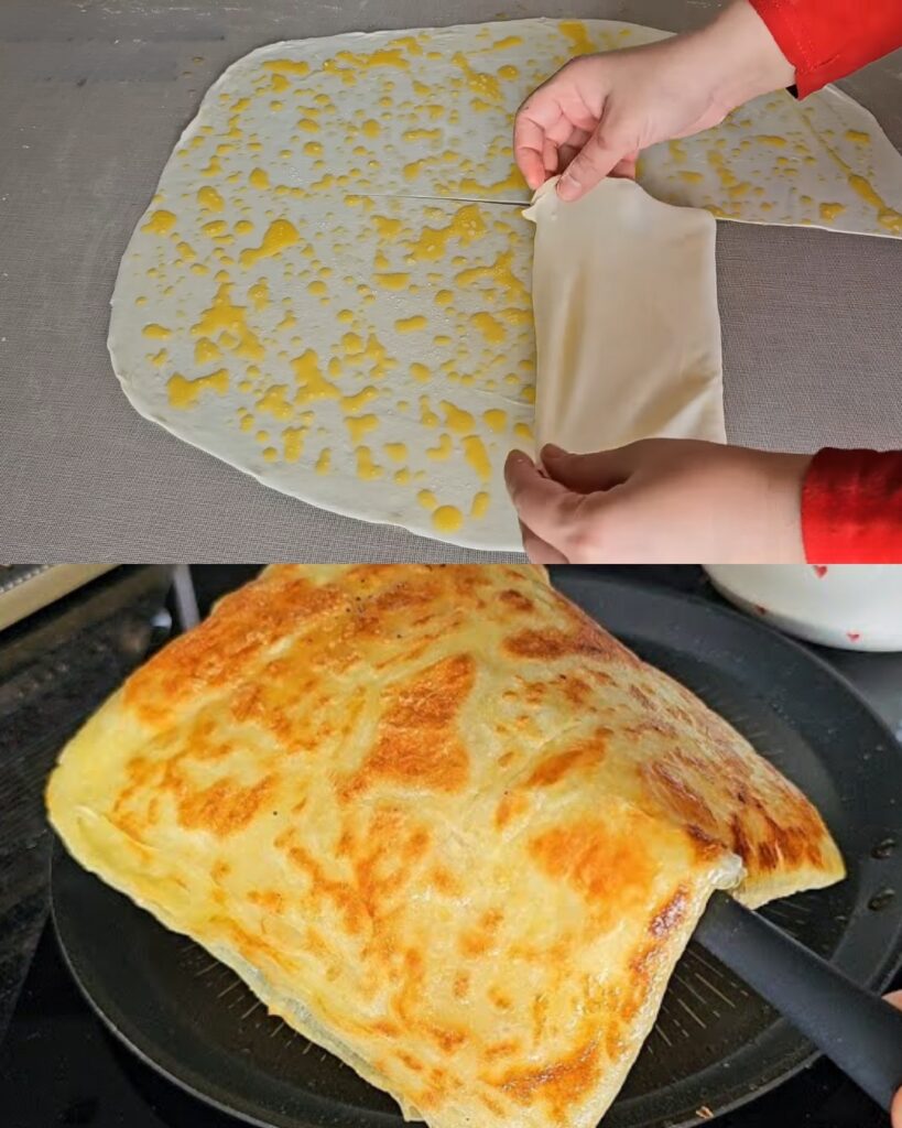 Crispy Layered Turkish Pan Bread (Katmer Style Flatbread)