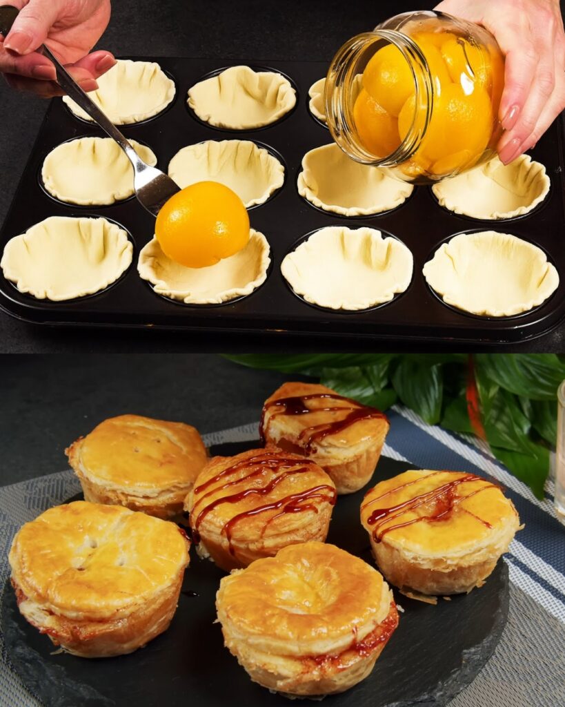 Peach Puff Pastry Muffins