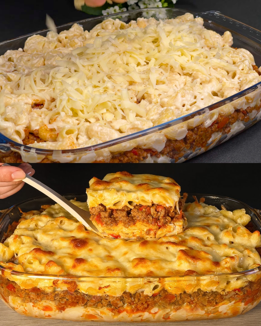 Baked Pipe Rigate Pasta with Meat and Béchamel Sauce