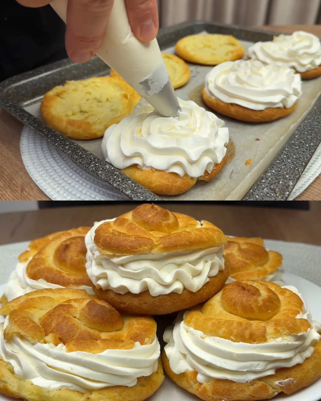 Lemon Cream Puffs with Condensed Milk Filling